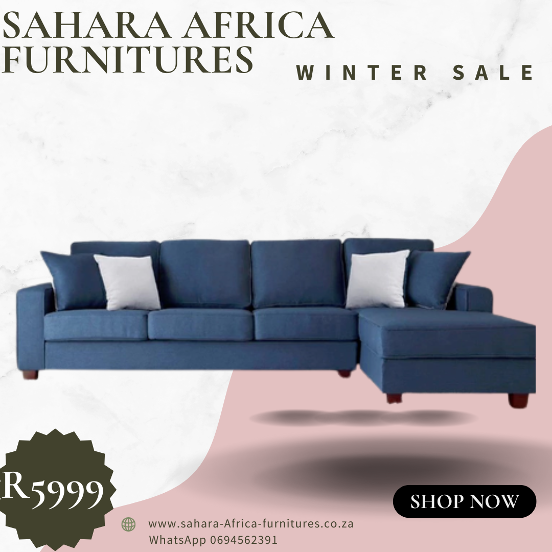 Lester Fabric L shaped couch – Sahara Africa Furnitures